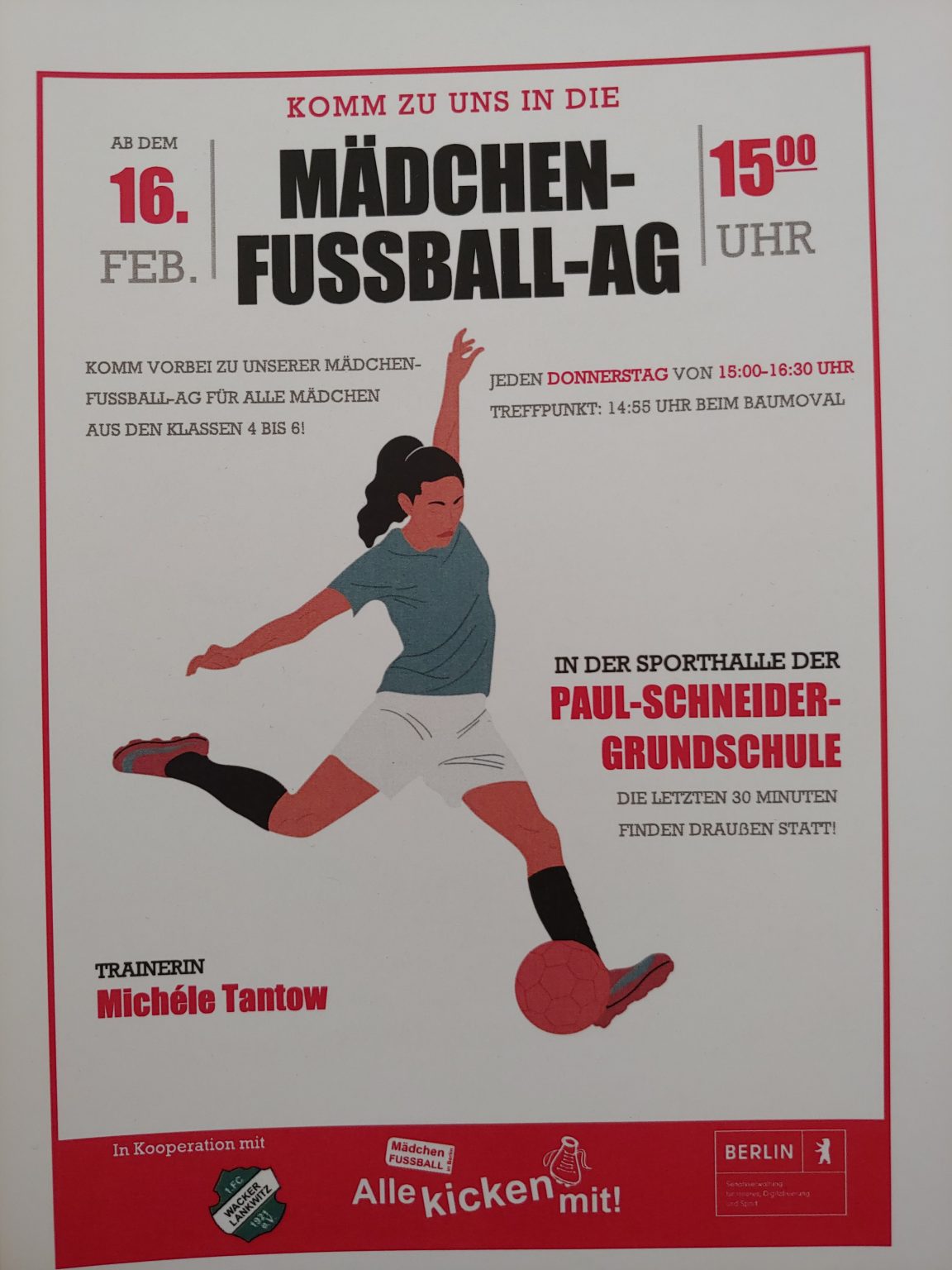 Neu: Mädchen-Fussball-AG – Paul-Schneider-Grundschule